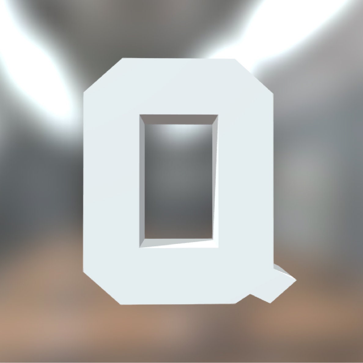 Printable DIY Template PDF. Letter Q Low Poly Paper Model | Etsy