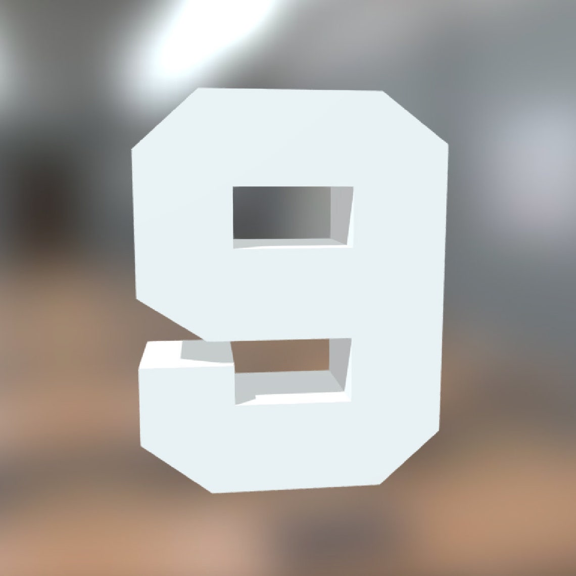 Printable DIY Template PDF. Number 9 Low Poly Paper Model | Etsy