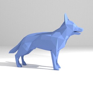 Printable DIY Template (PDF). Dogs Set Low Poly Paper Model Templates ...