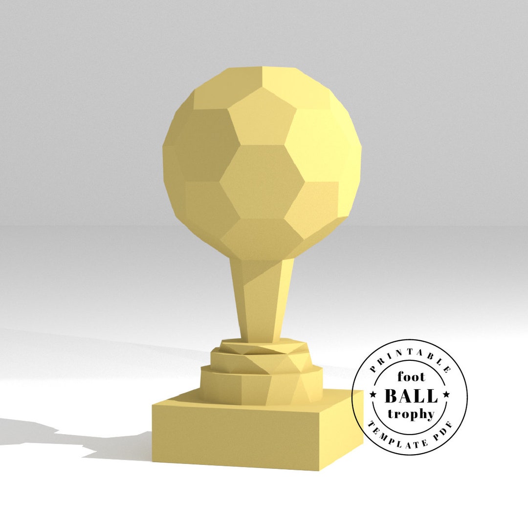 Printable DIY Template (PDF). Sports Trophy. Soccer. Ball Trophy Low ...