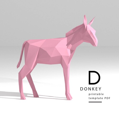 Papercraft Donkey Paper Mule Model PDF Template - Etsy