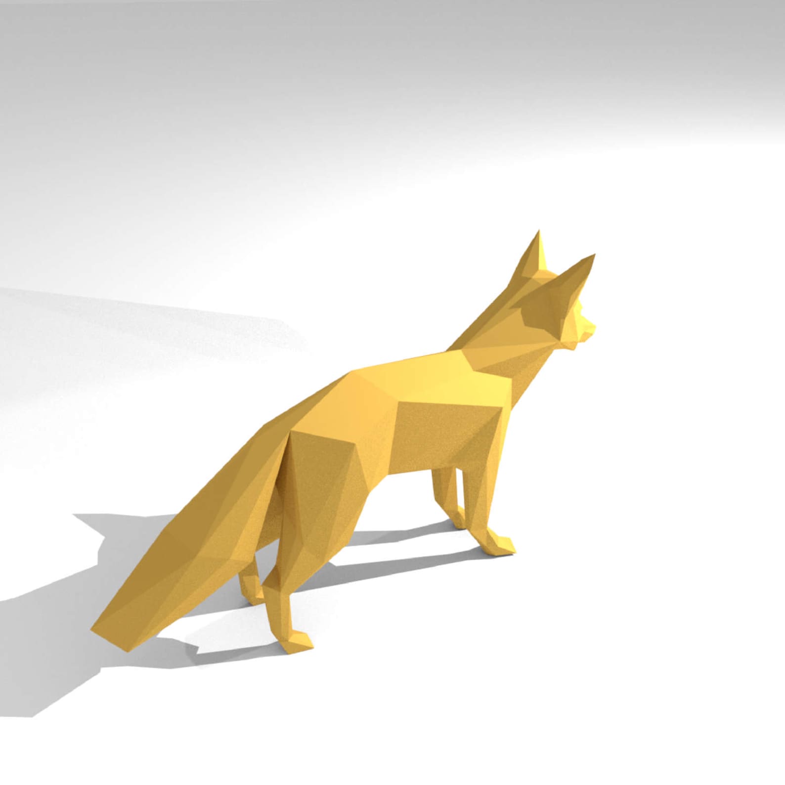 Printable DIY Template (PDF). Fox Low Poly Paper Model Template. 3D ...