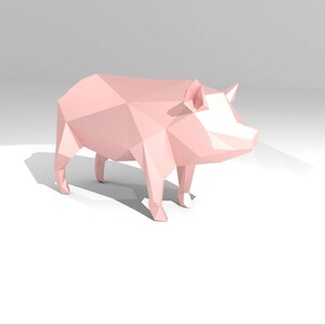 Printable DIY Template (PDF). Pig Low Poly Paper Model Template. 3D ...