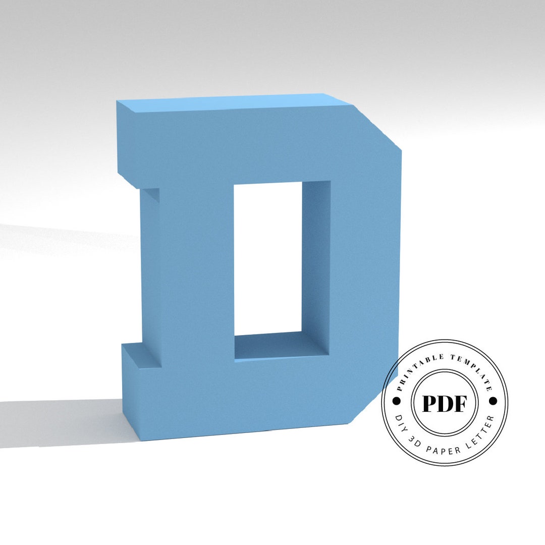 Printable DIY Template (PDF). Letter D Low Poly Paper Model Template ...