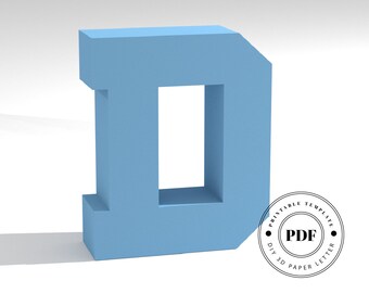 Printable DIY Template PDF. Letter U Low Poly Paper Model | Etsy