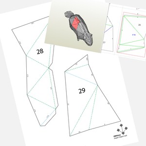 Printable DIY Template (PDF). Beaver Low Poly Paper Model Template. 3D ...