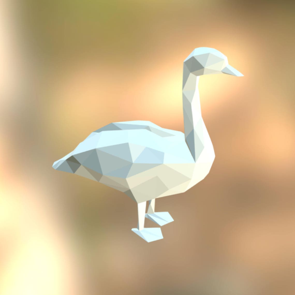 Printable DIY Template (PDF). Goose Low Poly Paper Model Template. 3D ...