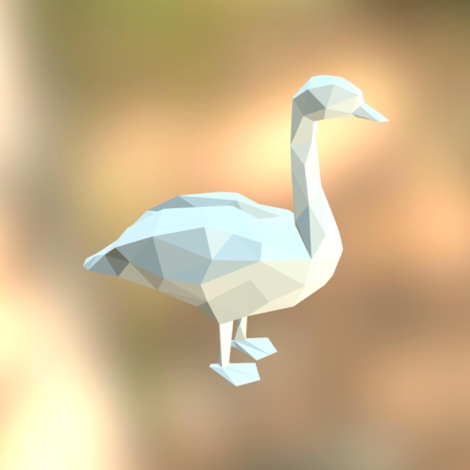 Printable DIY Template (PDF). Goose Low Poly Paper Model Template. 3D ...