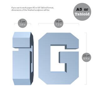 Printable DIY Template (PDF). Letter G Low Poly Paper Model Template ...