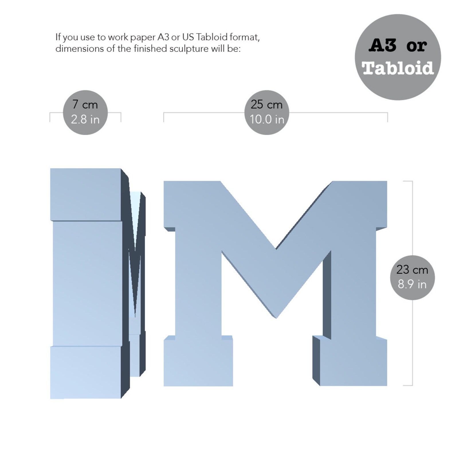 Printable DIY Template PDF. Letter M Low Poly Paper Model | Etsy