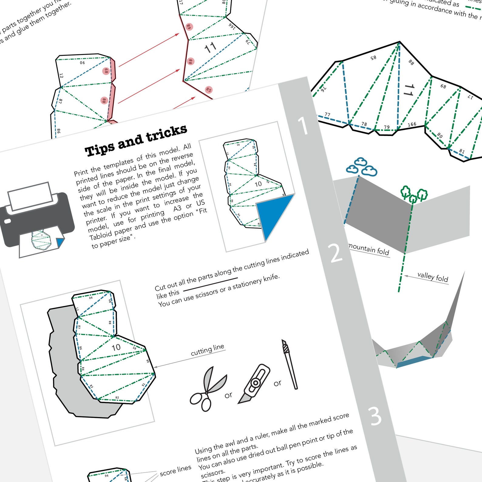 Printable DIY Template PDF. Island Low Poly Paper Model - Etsy