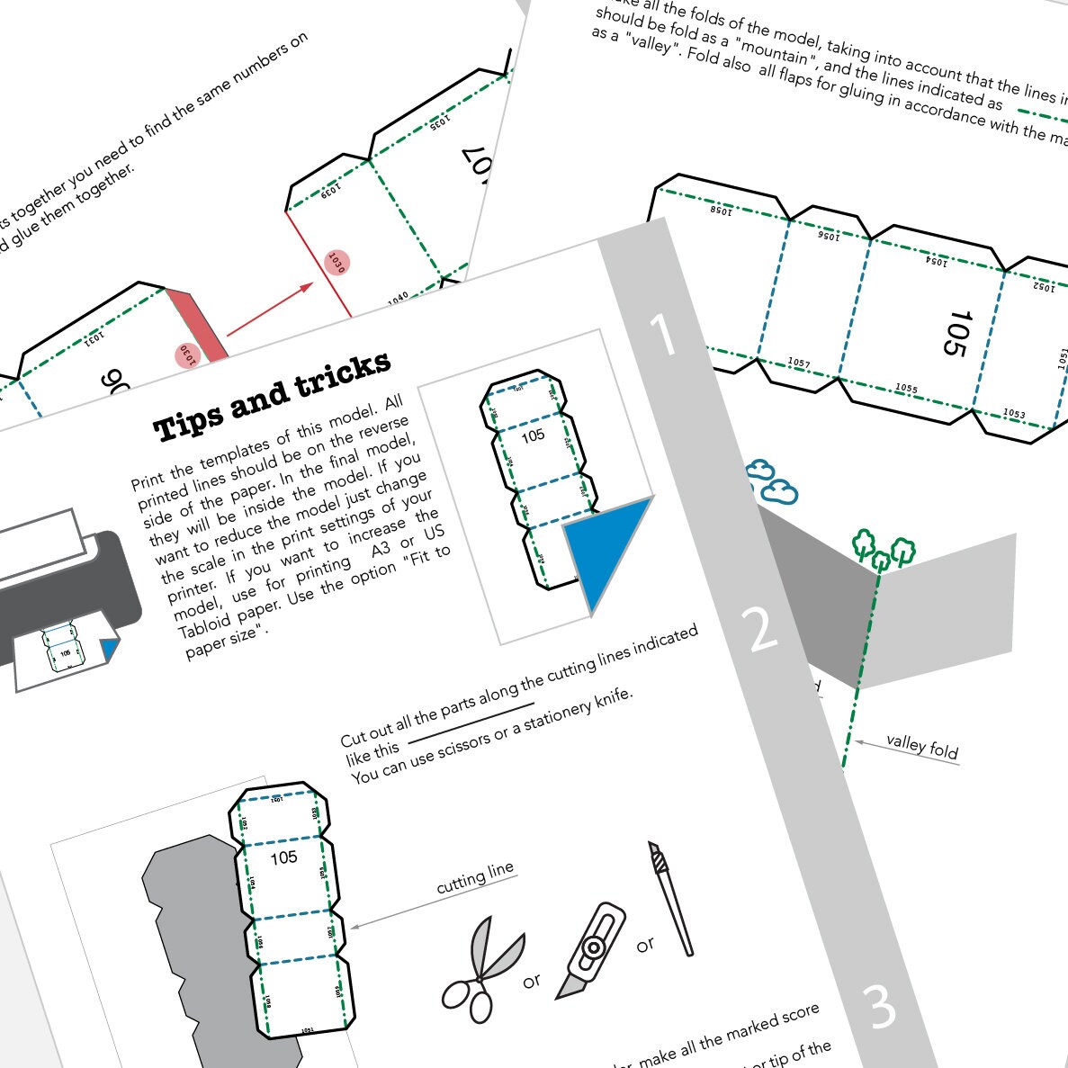 Printable DIY Template PDF. Number 0 Low Poly Paper Model - Etsy