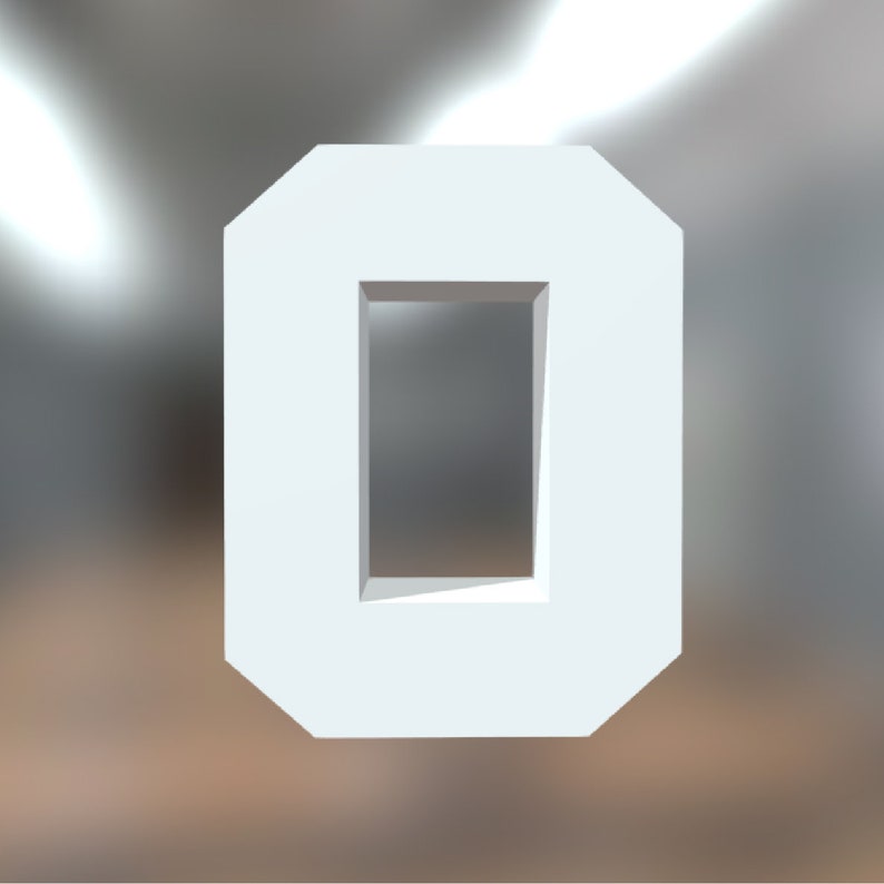 Printable DIY Template (PDF). Letter O Low Poly Paper Model Template ...