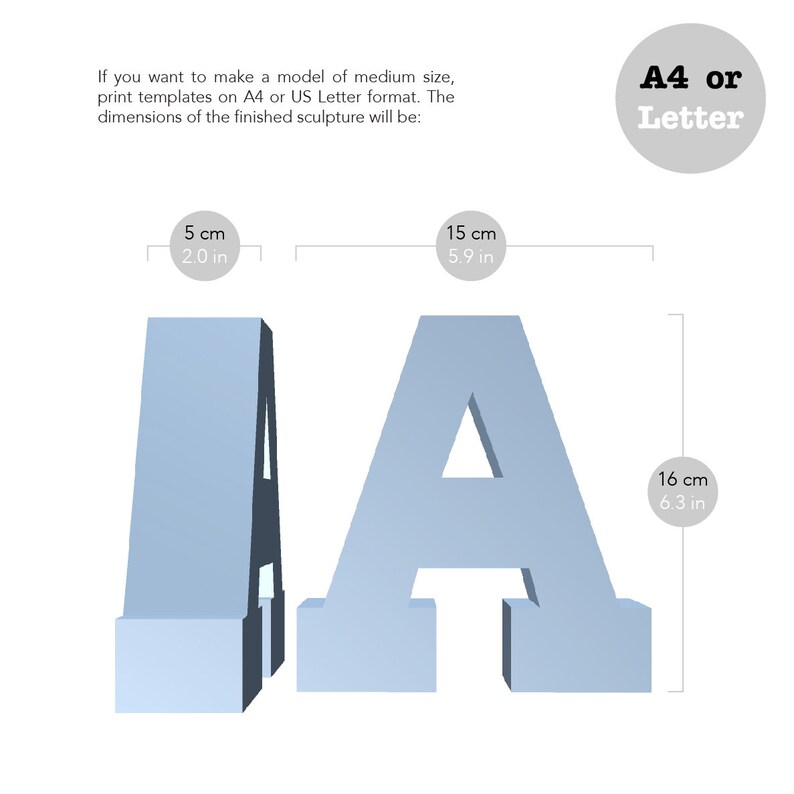 Printable DIY Template PDF. Letters A-Z Low Poly Paper Model - Etsy UK