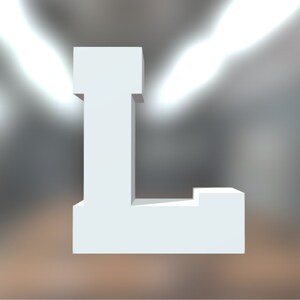 Printable DIY Template (PDF). Letter L Low Poly Paper Model Template ...