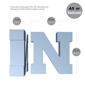 Printable DIY Template (PDF). Letter N Low Poly Paper Model Template ...