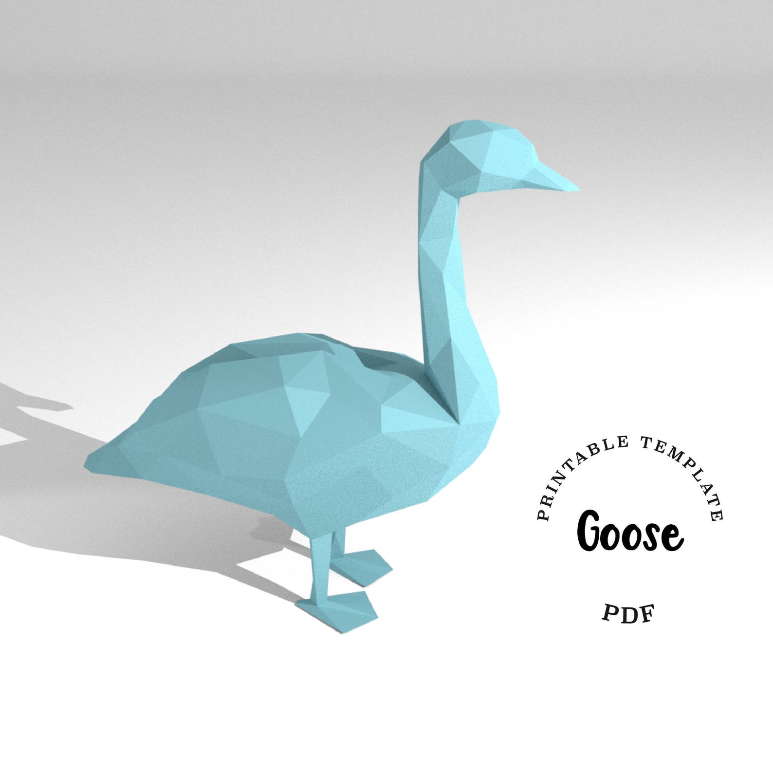 Printable DIY Template (PDF). Goose Low Poly Paper Model Template. 3D ...