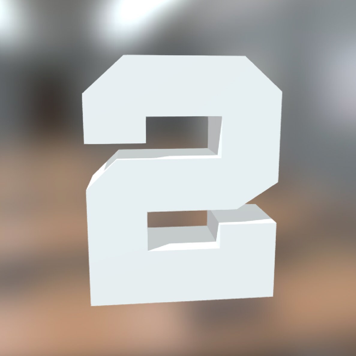 Printable DIY Template PDF. Number 2 Low Poly Paper Model | Etsy