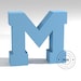 Printable DIY Template (PDF). Letter M Low Poly Paper Model Template ...