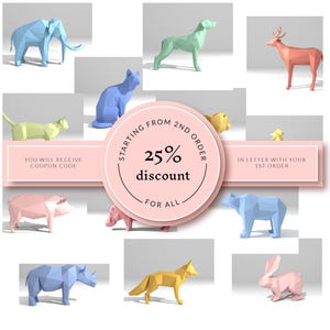 Printable DIY Template (PDF). Cat Low Poly Paper Model Template. 3D ...