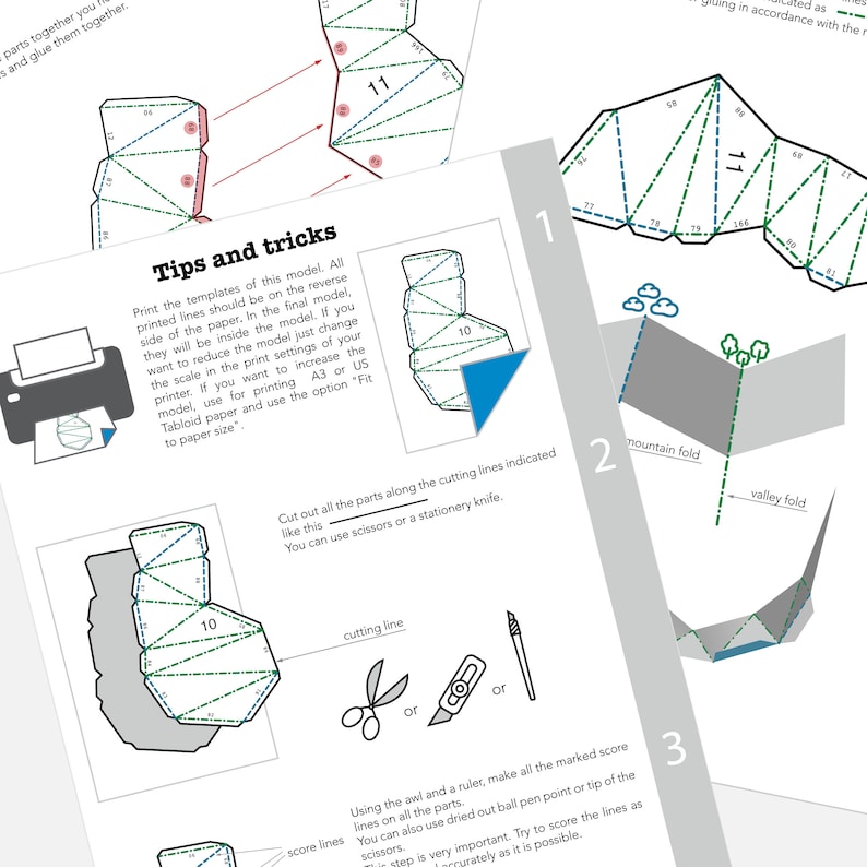 Printable DIY Template (PDF). Goose Low Poly Paper Model Template. 3D ...