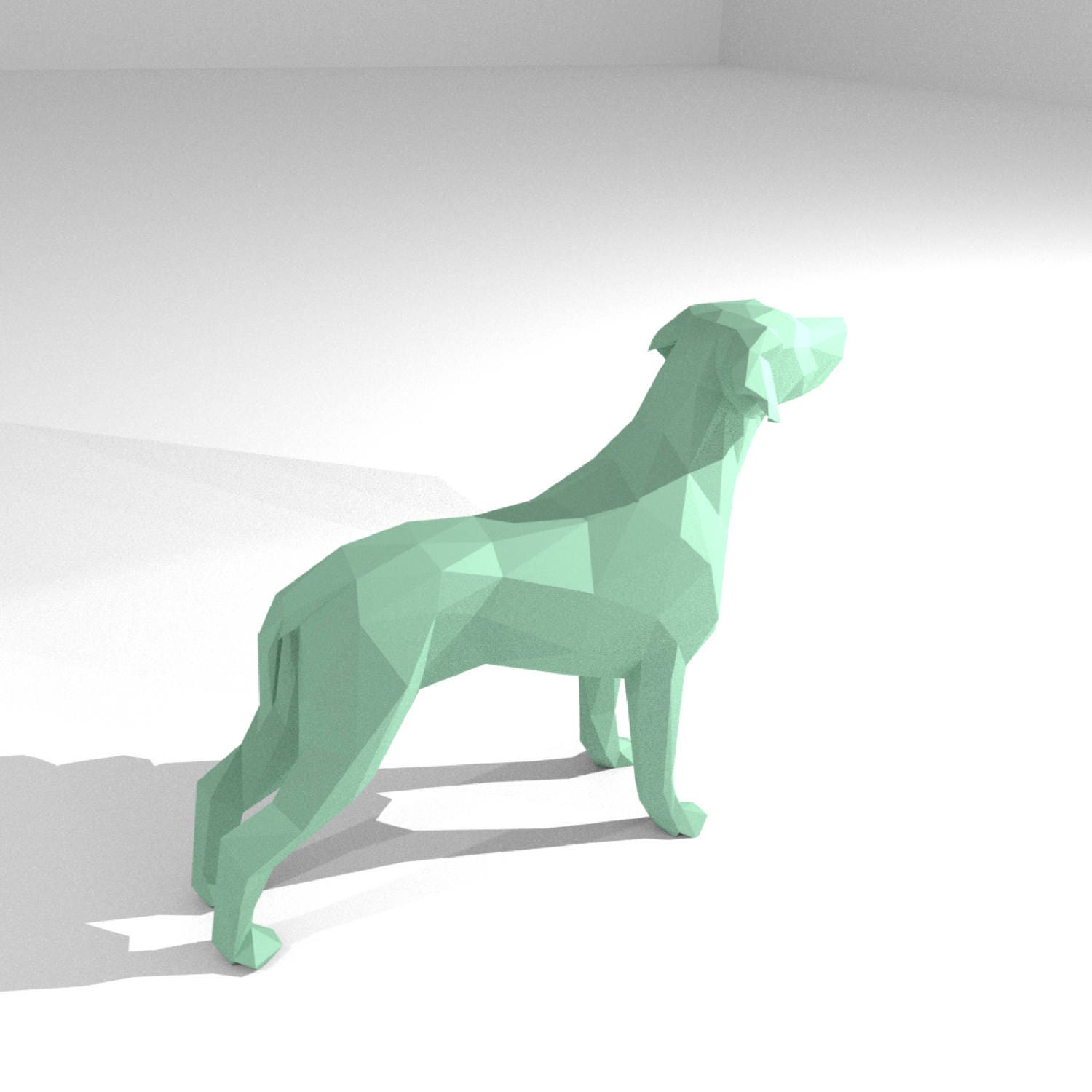 Printable DIY template PDF. Dog Pointer low poly paper | Etsy