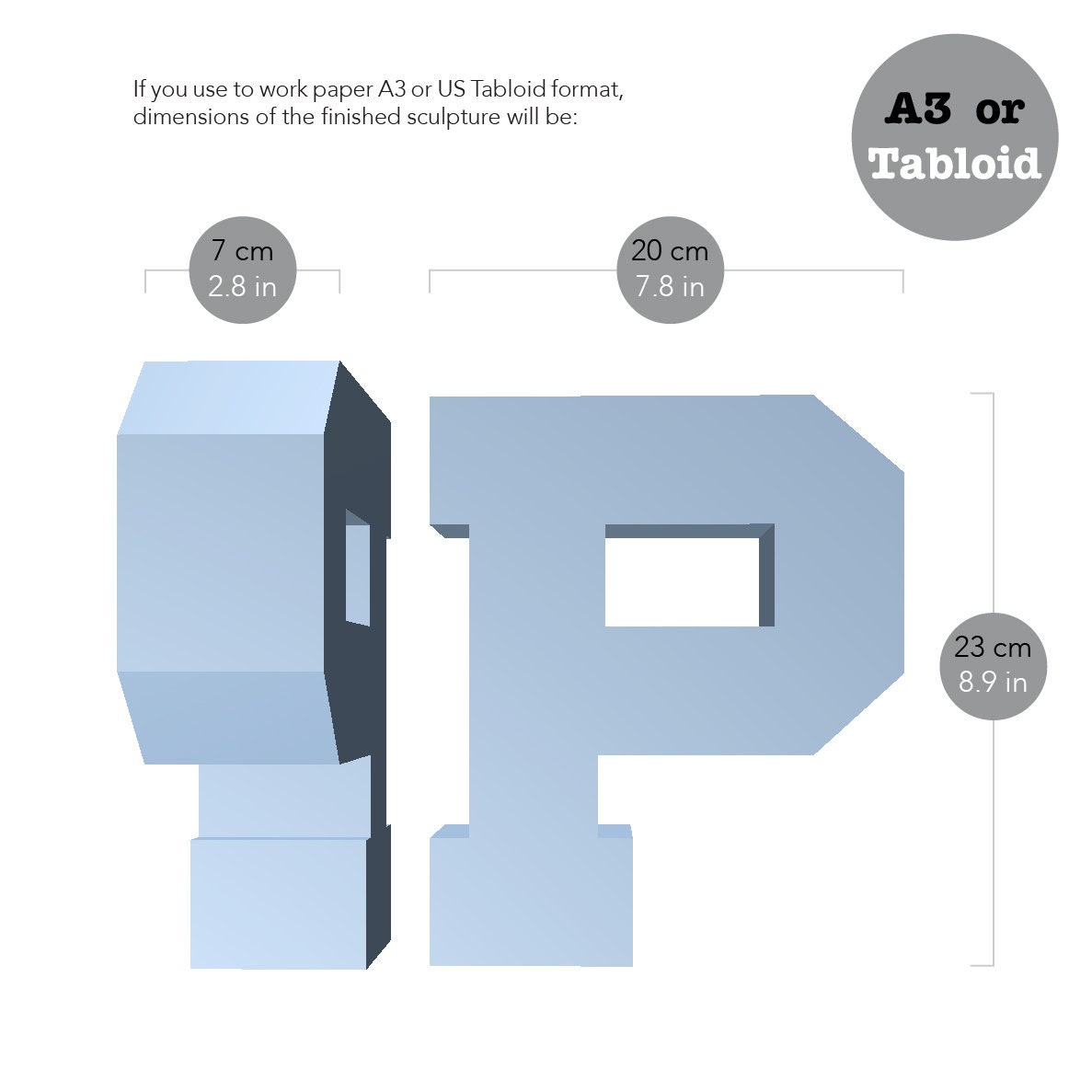 Printable DIY Template PDF. Letter P Low Poly Paper Model - Etsy