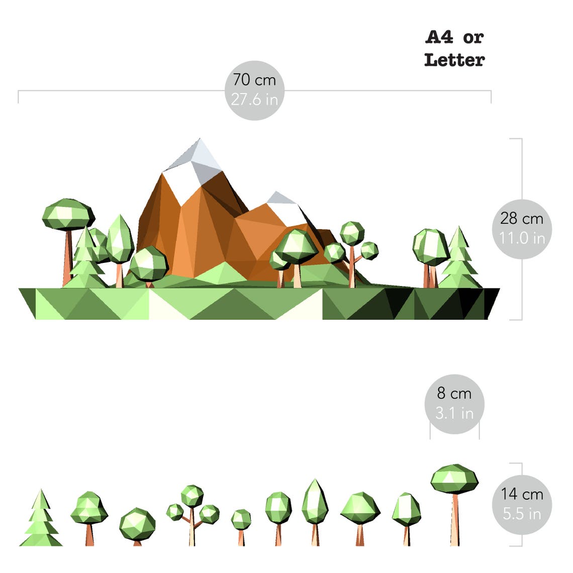 Printable DIY Template PDF. Island Low Poly Paper Model - Etsy