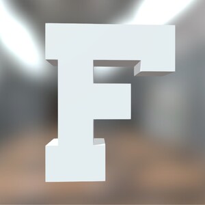 Printable DIY Template (PDF). Letter F Low Poly Paper Model Template ...