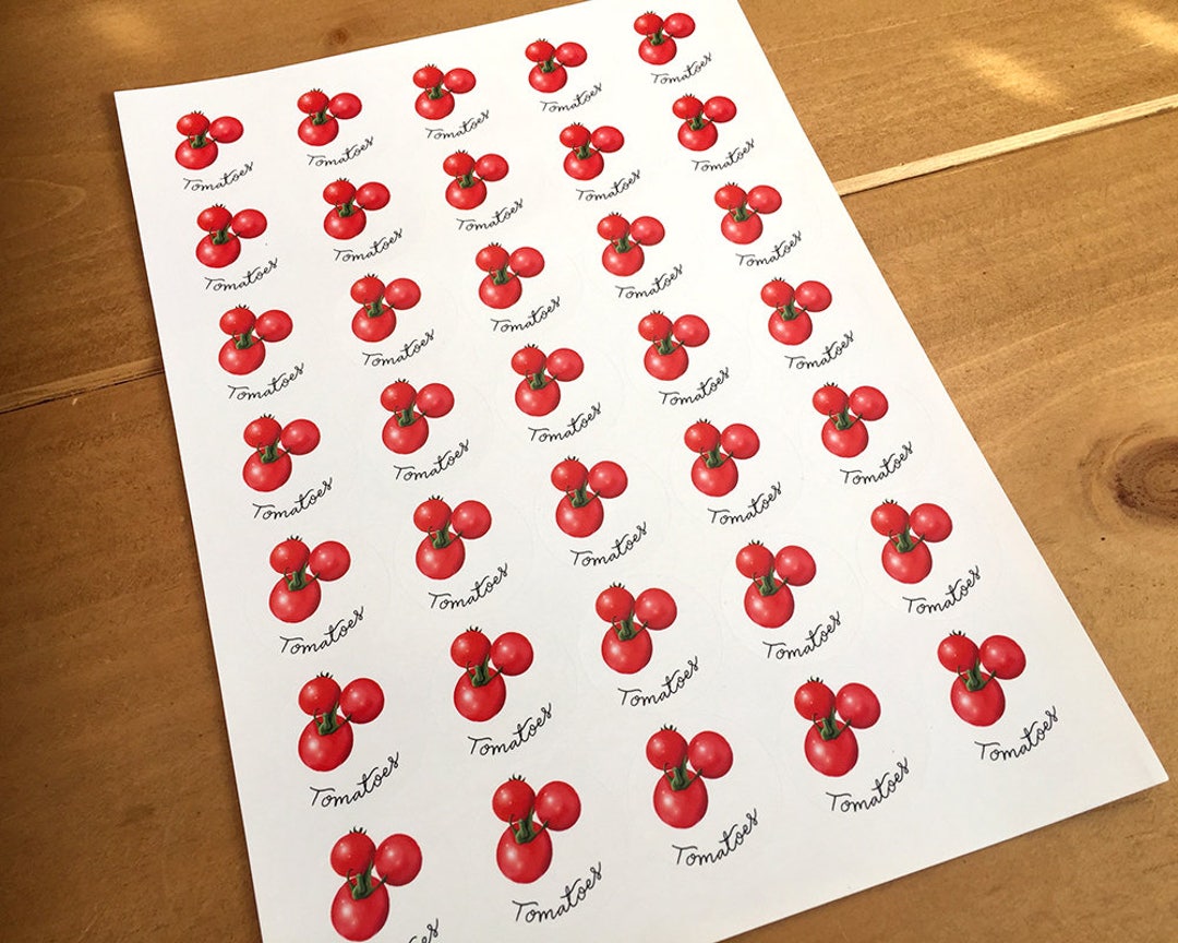 Custom Sticker Sheets, Single Vegetable, Fruit, Herb or Flower per ...