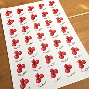 Custom Sticker Sheets, Single Vegetable, Fruit, Herb or Flower per ...