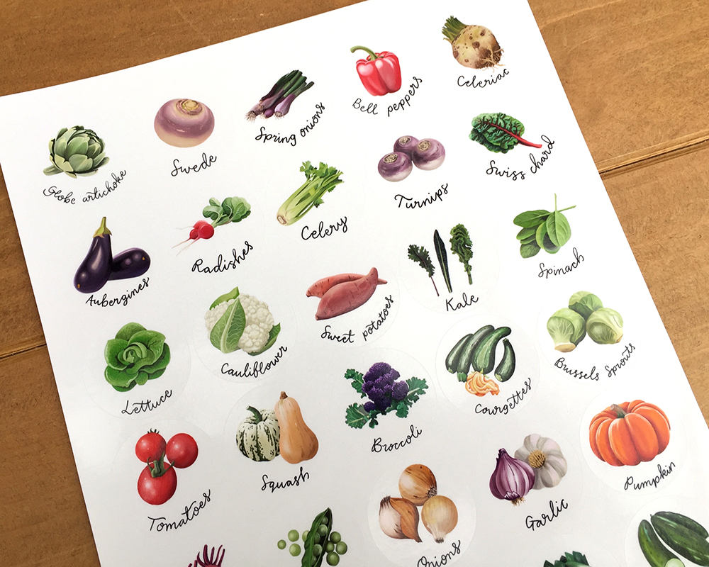 Scrapbook Vegetable Stickers at Sara Swasey blog