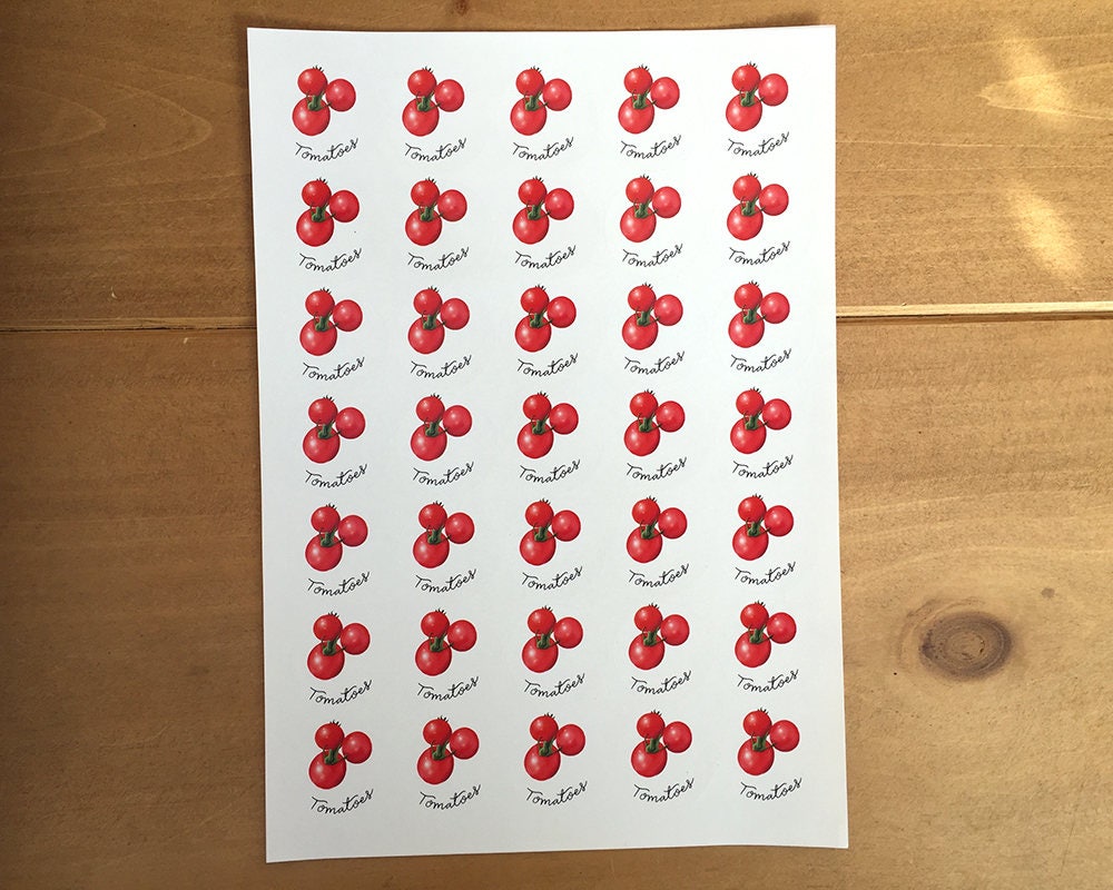 Custom Sticker Sheets Single Vegetable Fruit Herb or Flower - Etsy