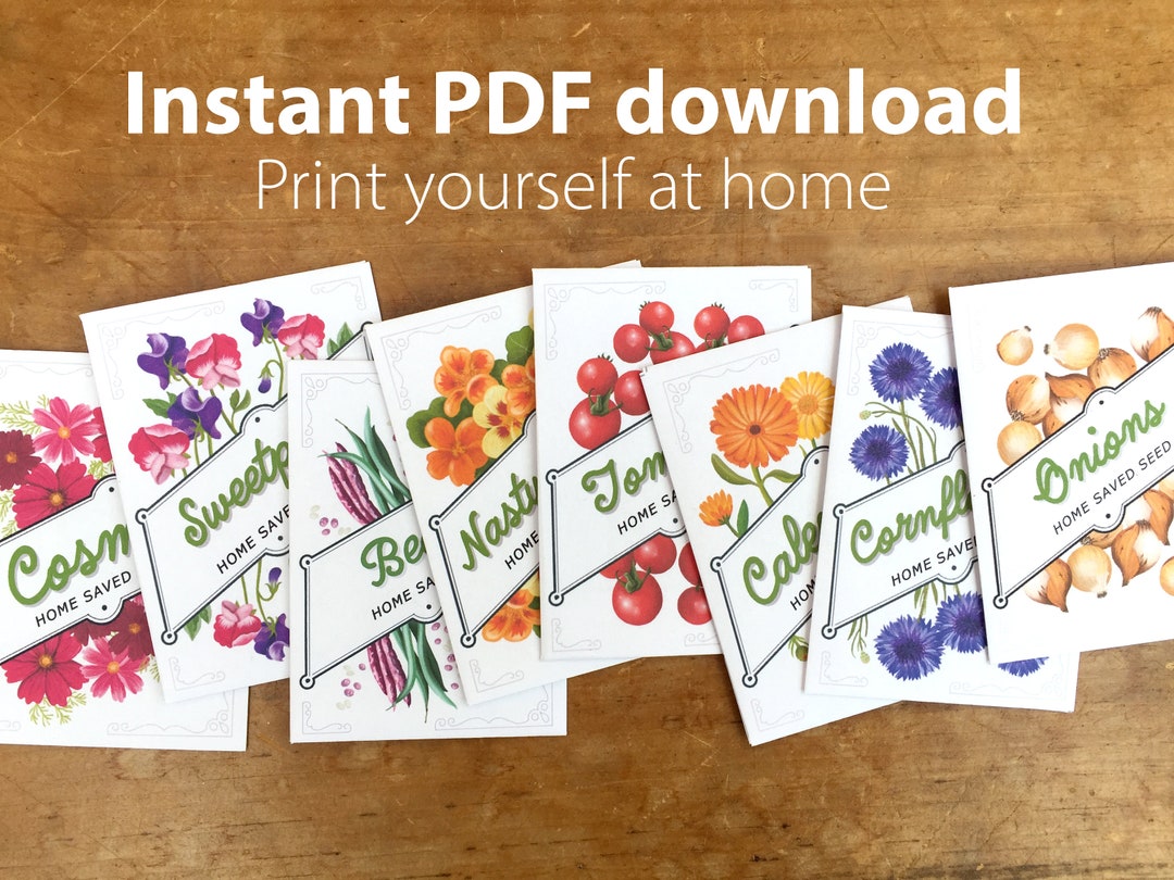 Print Your Own Seed Packets, Instant Pdf Download, 28 Designs - Etsy