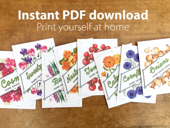 Print Your Own Seed Packets Instant Pdf Download 28 Designs - Etsy