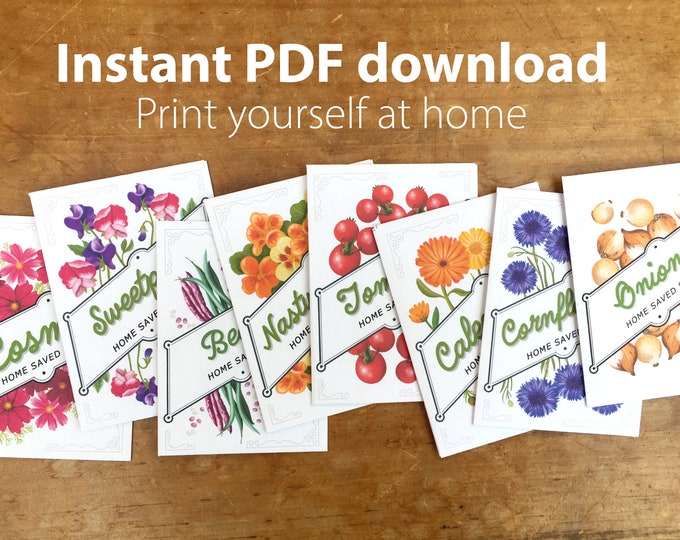 Print Your Own Seed Packets, Instant Pdf Download, 28 Designs - Etsy UK