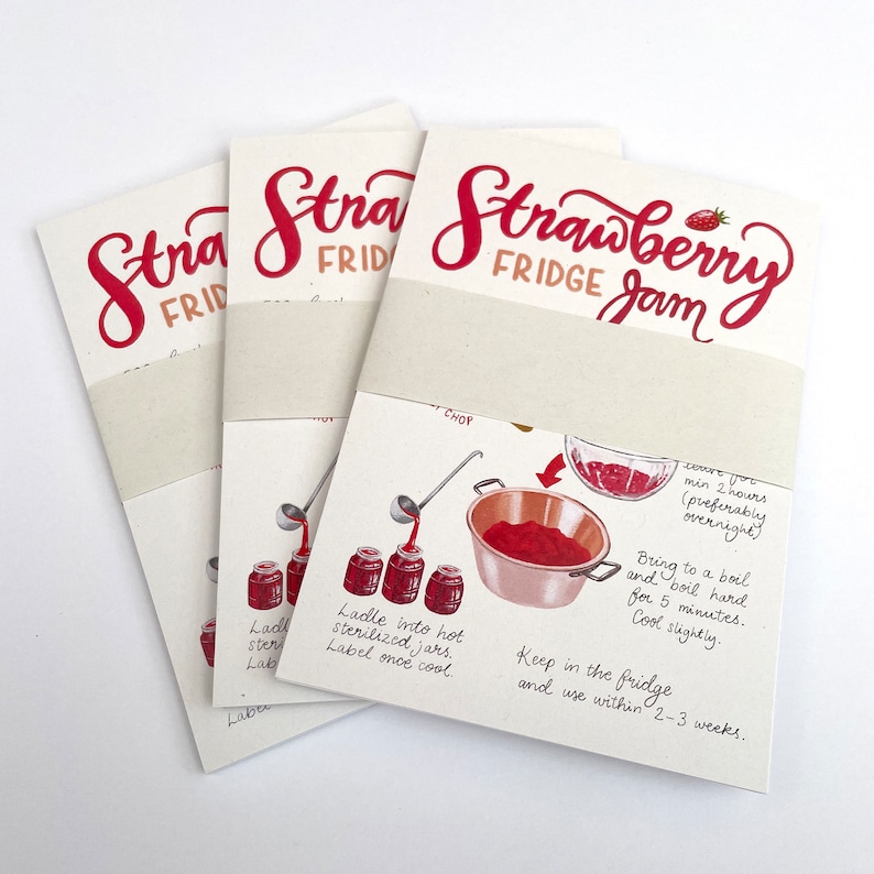 Illustrated Recipe Postcards, Pack of 8, A6 Size - Etsy