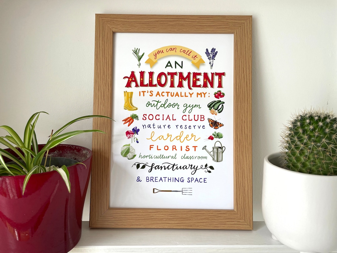 Allotment Print, Hand Lettered and Illustrated Typographic Print for ...