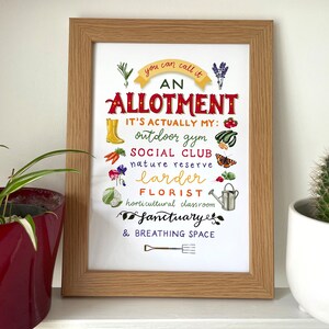 Allotment Print, Hand Lettered and Illustrated Typographic Print for ...