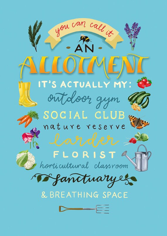 Allotment print hand lettered and illustrated typographic | Etsy