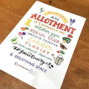 Allotment Print, Hand Lettered and Illustrated Typographic Print for ...