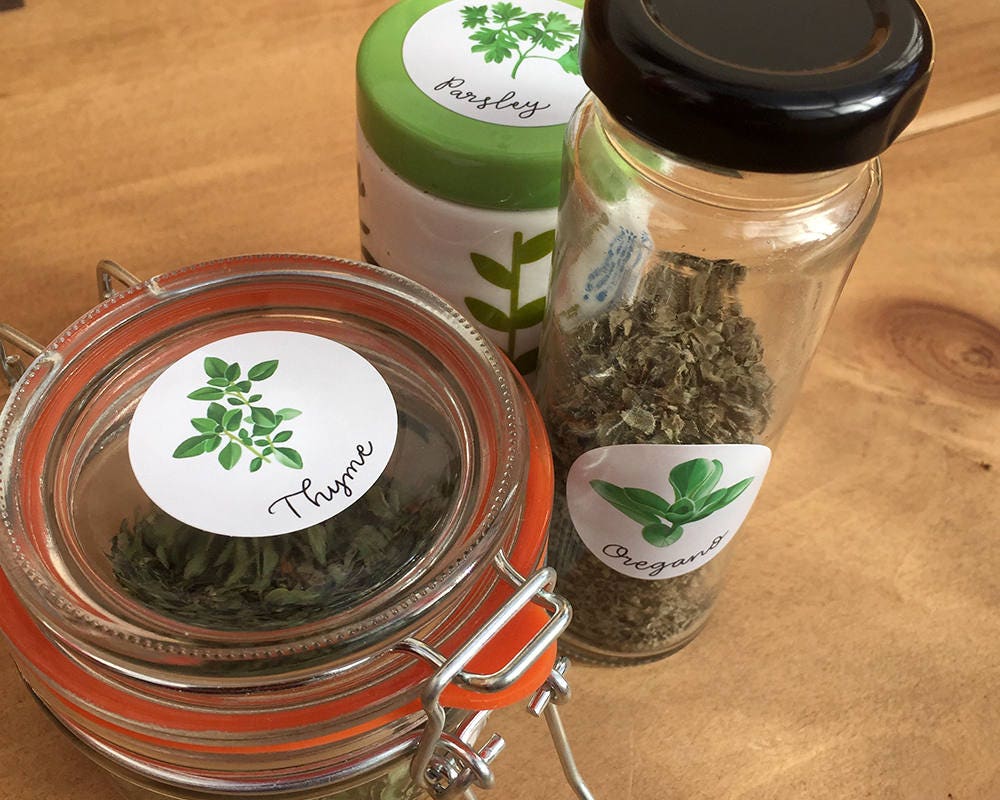 Herbs and Spices Stickers A4 Sheet of 35 Circular Stickers | Etsy