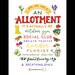 Allotment Print, Hand Lettered and Illustrated Typographic Print for ...