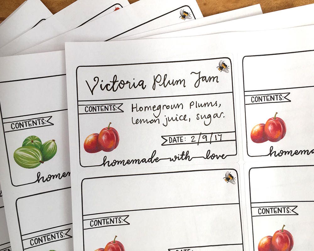 Jam and Chutney Labels - Self-adhesive Labels for Your Homemade ...