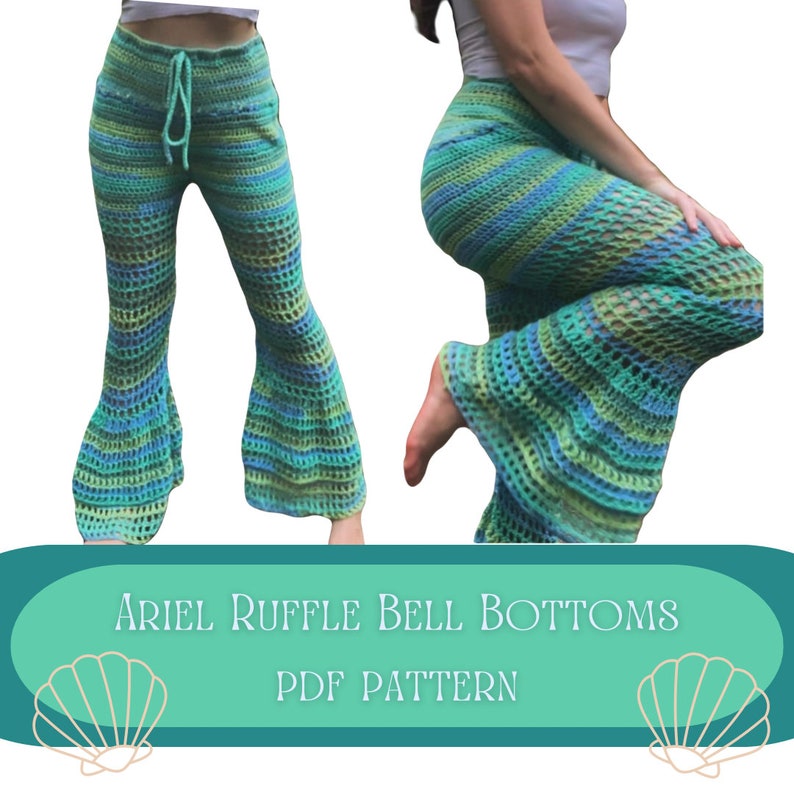 PDF Pattern Ariel Ruffle Bell Bottoms- Crochet - Etsy