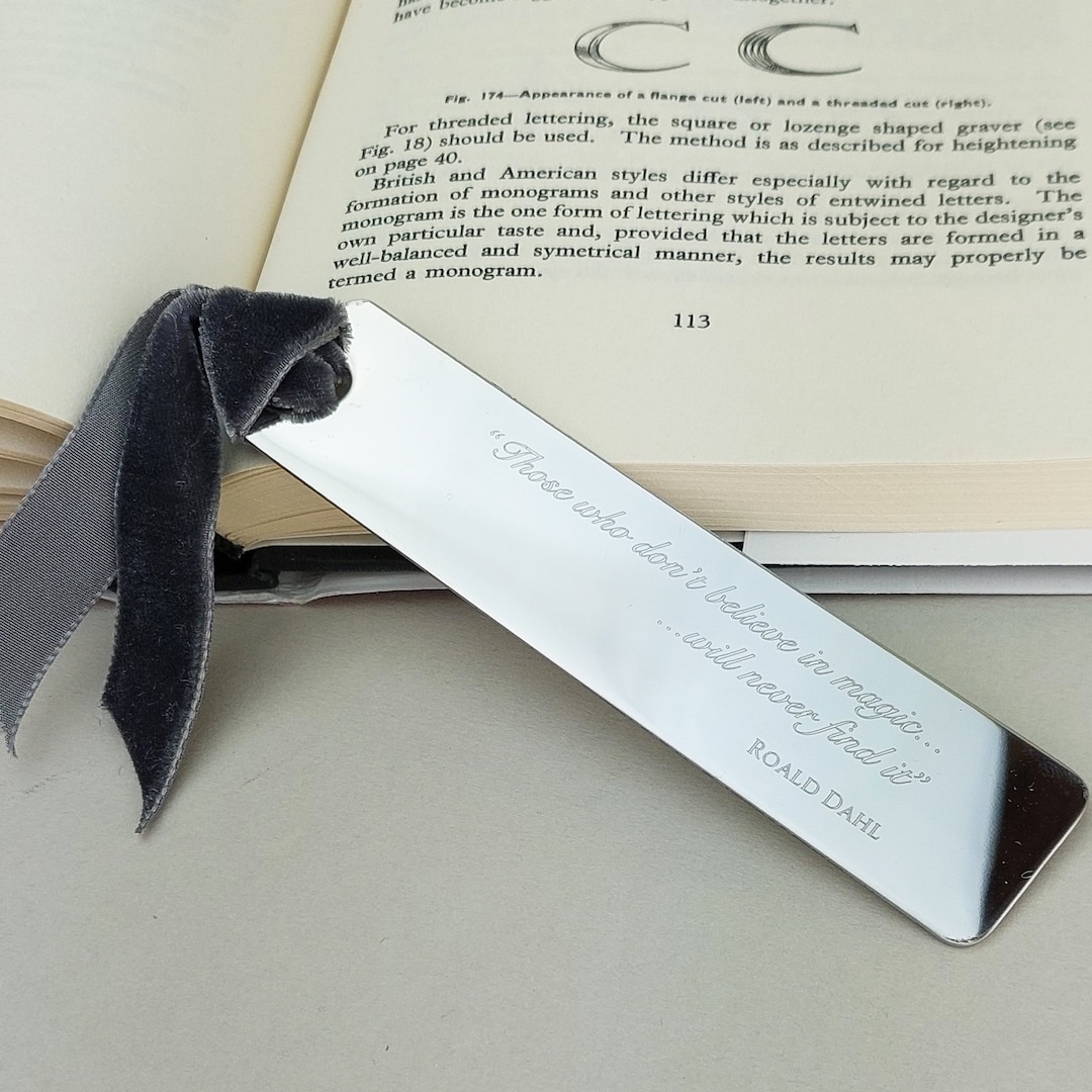 Personalised Bookmark Engraved Metal Bookmark Silver - Etsy UK