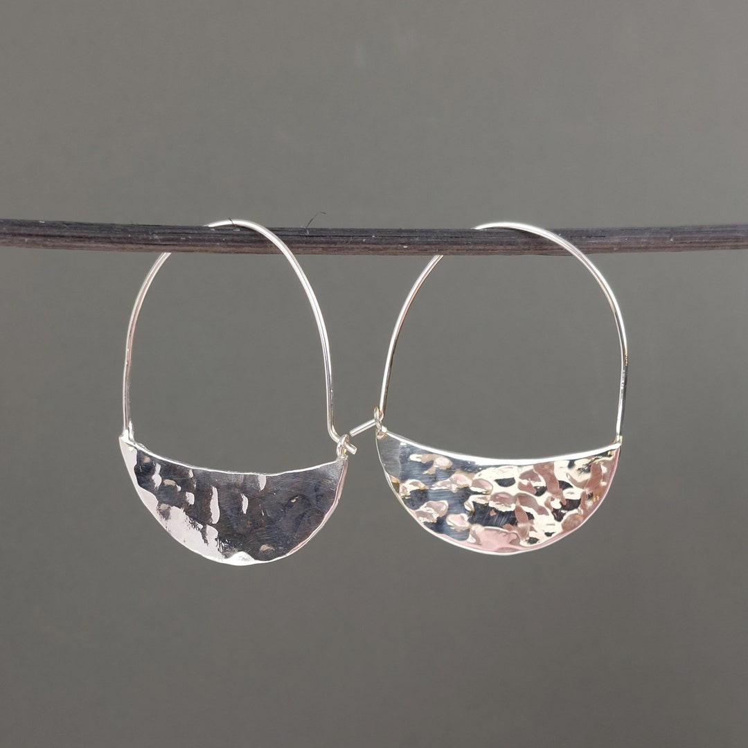 Sterling Silver Earrings, Statement Silver Large Hoop Earrings, Silver ...