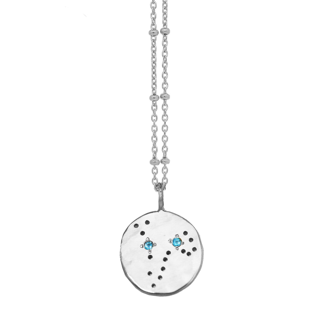 Your Birthstone Constellation Necklace in Silver - Zodiac Birthstone ...