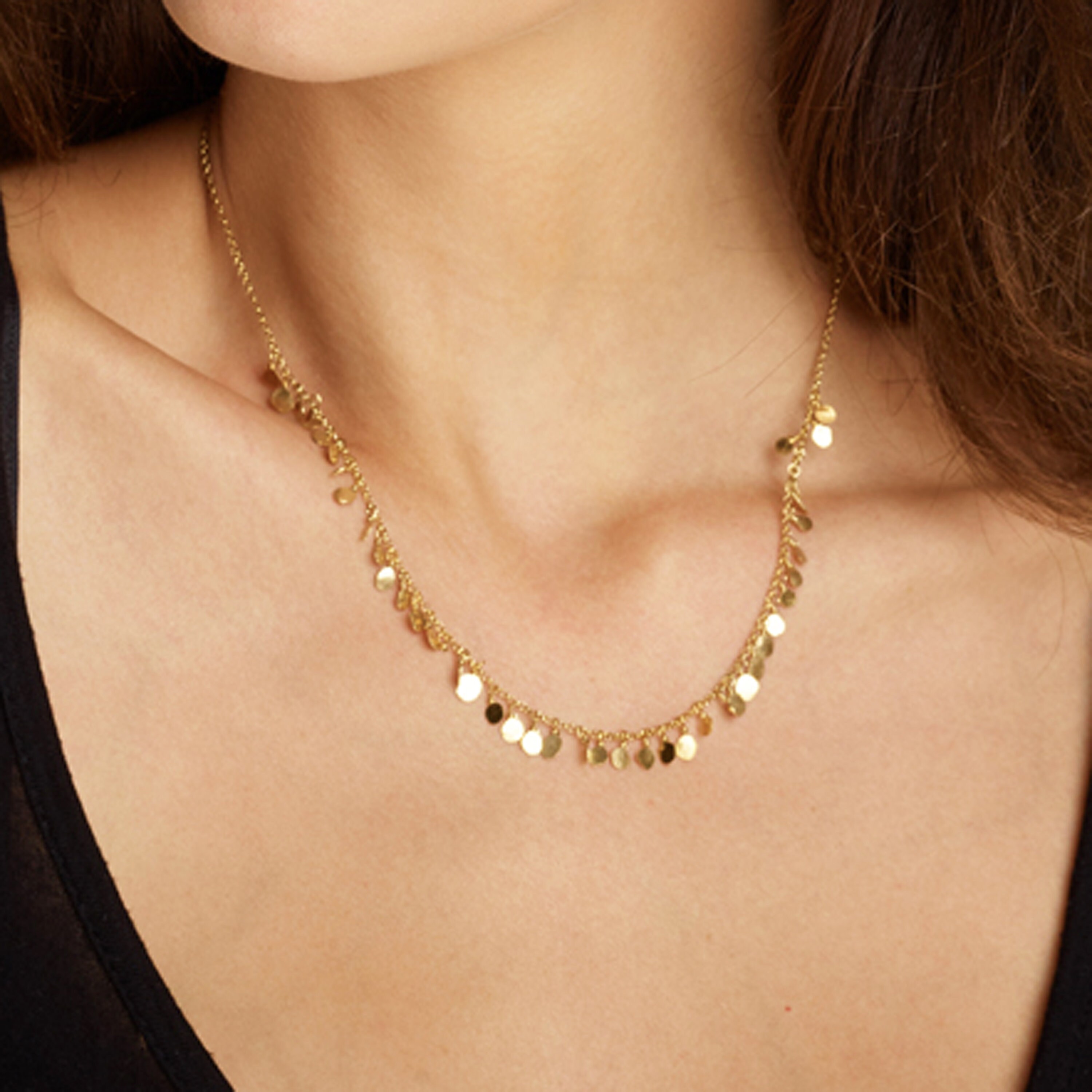 Small Gold Disc Necklace