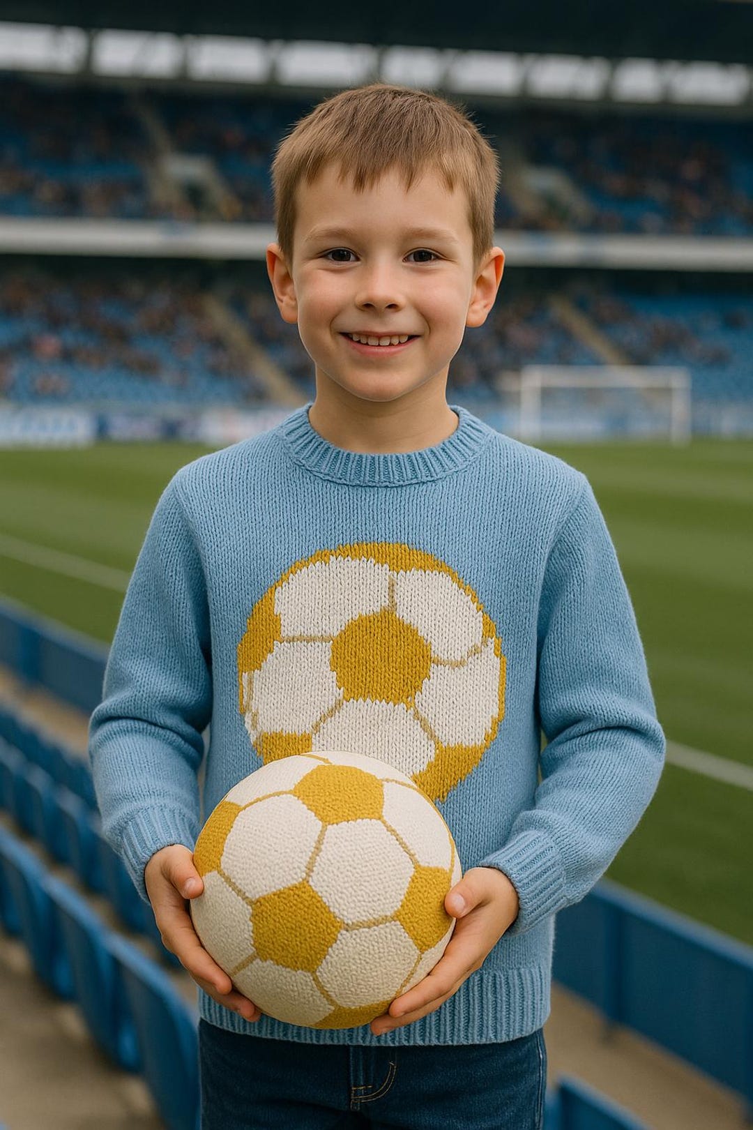Soccer Ball Intarsia Knitting Chart – Sporty Motif for Kids Sweater or ...
